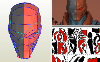 Deathstroke Mask Pepakura DC Comics Life Size Deathstroke Mask Ver.3