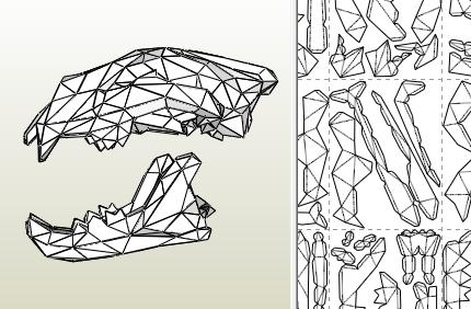 Head Skull Lion in pepakura .pdo