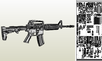 Rifle Colt M4 en Papercraft | 1.47 MB