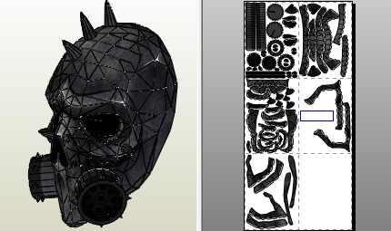 Metal head skull - papercraft | 308.90 kB
